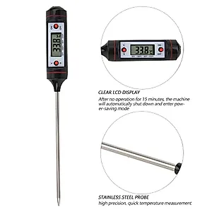 Digital Meat Thermometer, Akozon WT-1 Instant Read Digital Thermometer Probe Electronic Kitchen BBQ Food Meat Temperature Gauge Tester for Grilling BBQ Smoker Chefs