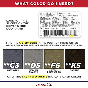 DashSkin USA (NOT Made in China!) Molded Dash Cover Compatible with 94-97 Dodge Ram 1500/2500/3500 in Medium Quartz - Easy Cracked Dashboard Fix - Made in America