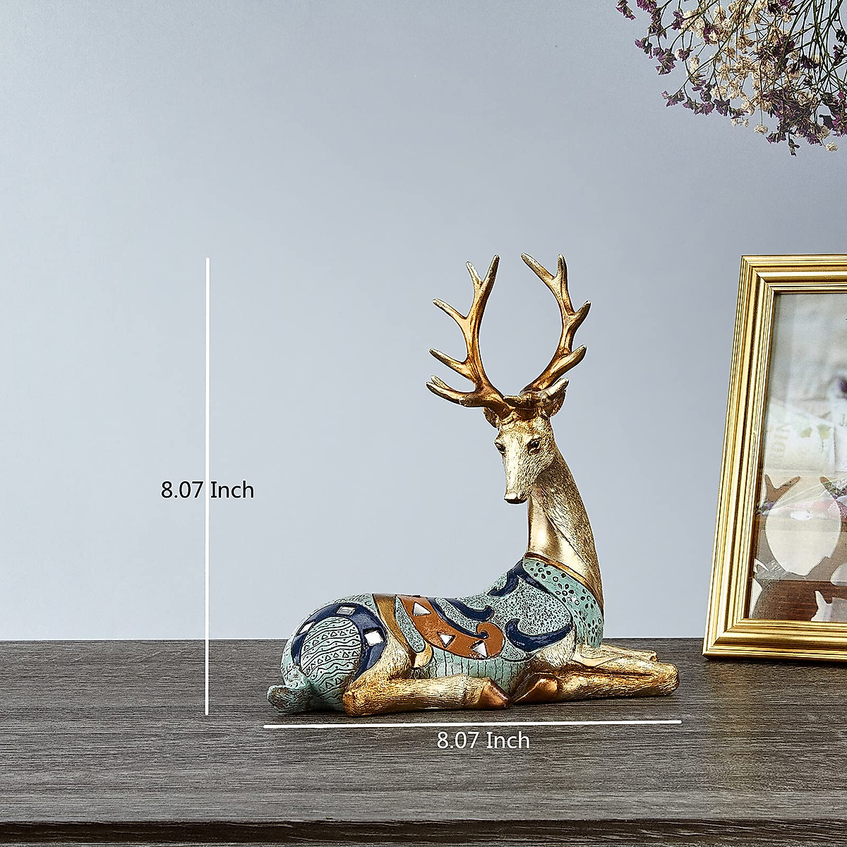 sugutee Large Deer Statue Home Decor, Deer Decor Home Decoration, Deer Figurines and Statues (Chinese)