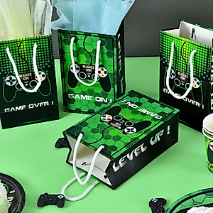 WERNNSAI Game Party Bags - 16 Pack Loot Gift Bags Party Supplies for Kids Boys Birthday Party Favor Treat Goody Bags with Handle