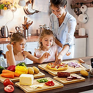 Bamboo Cutting Board Set, Wood Cutting Boards for Kitchen, Chopping Board Set with Juice Groove, Heavy Duty Charcuterie Boards for Meat (Butcher Block) Cheese, Large Cutting Boards (5-Pieces)