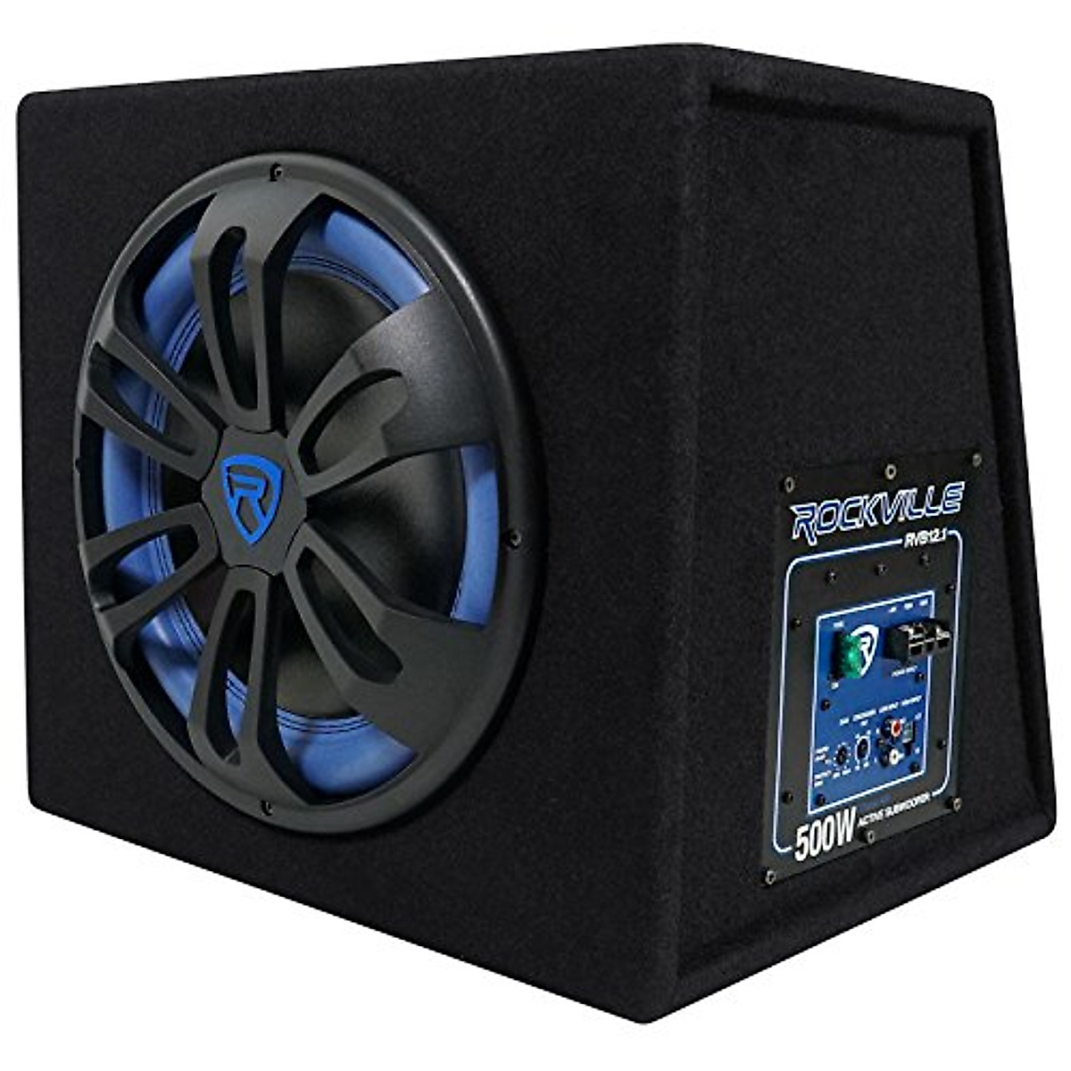 Rockville RVB12.1A 12 Inch 500W Active Powered Car Subwoofer+Sub Enclosure Box