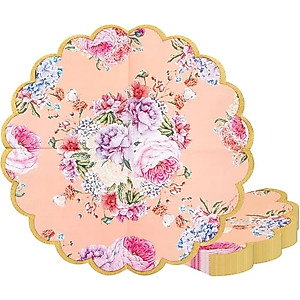 Talking Tables Truly Scrumptious Pack of 20 Floral Scalloped Napkins | Vintage Afternoon Tea Party Tableware For Decoupage, Birthday, Baby Shower, Bridal Shower, Mother's Day, multi, "12"""