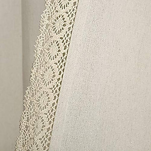 Lush Decor Rosalie Farmhouse Window Curtains Rustic Style Panel Set for Living, Dining Room Bedroom (Pair), 54"W x 108"L, Ivory