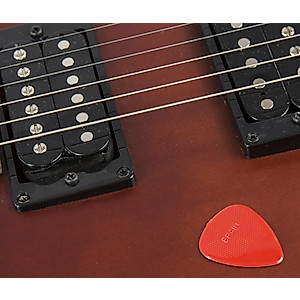 D'Andrea Snarling Dog Brain Nylon Guitar Picks 12 Pack with Tin Box (Red, 0.73mm)