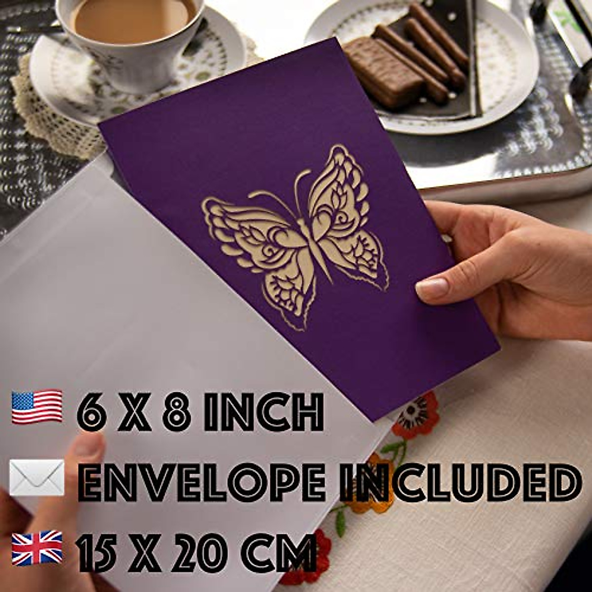 Butterfly Pop Up Birthday Card by DEVINE Popup Cards | Happy Wedding Anniversary Card for Husband Wife Boyfriend Girlfriend | Romantic Valentines 3D Cards for Her Him Mothers Day Gifts Mom Love Kids