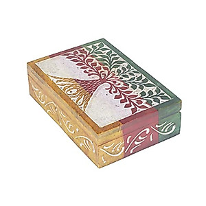 ARTISENIA Handmade Tree of Life Carving Decorative box Soapstone Jewelry Organizer Tarot Card Decks Boxes - Keepsake Storage Box | Birthday, Anniversary for Women Men| Makeup office organizer