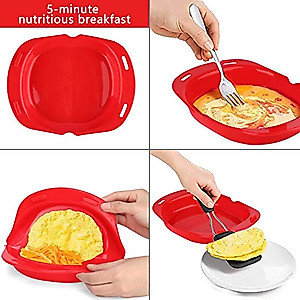 Silicone Omelette Maker, LACE INN Microwave Oven Non Stick Omelette Maker To Make Egg Roll Baking Pan Omelette Tools Quick and Easy Breakfast Set