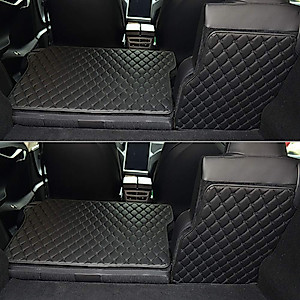 2 Pieces Car 2rd Row Seat Back Protector Mat Pad for Tesla Model S, Black