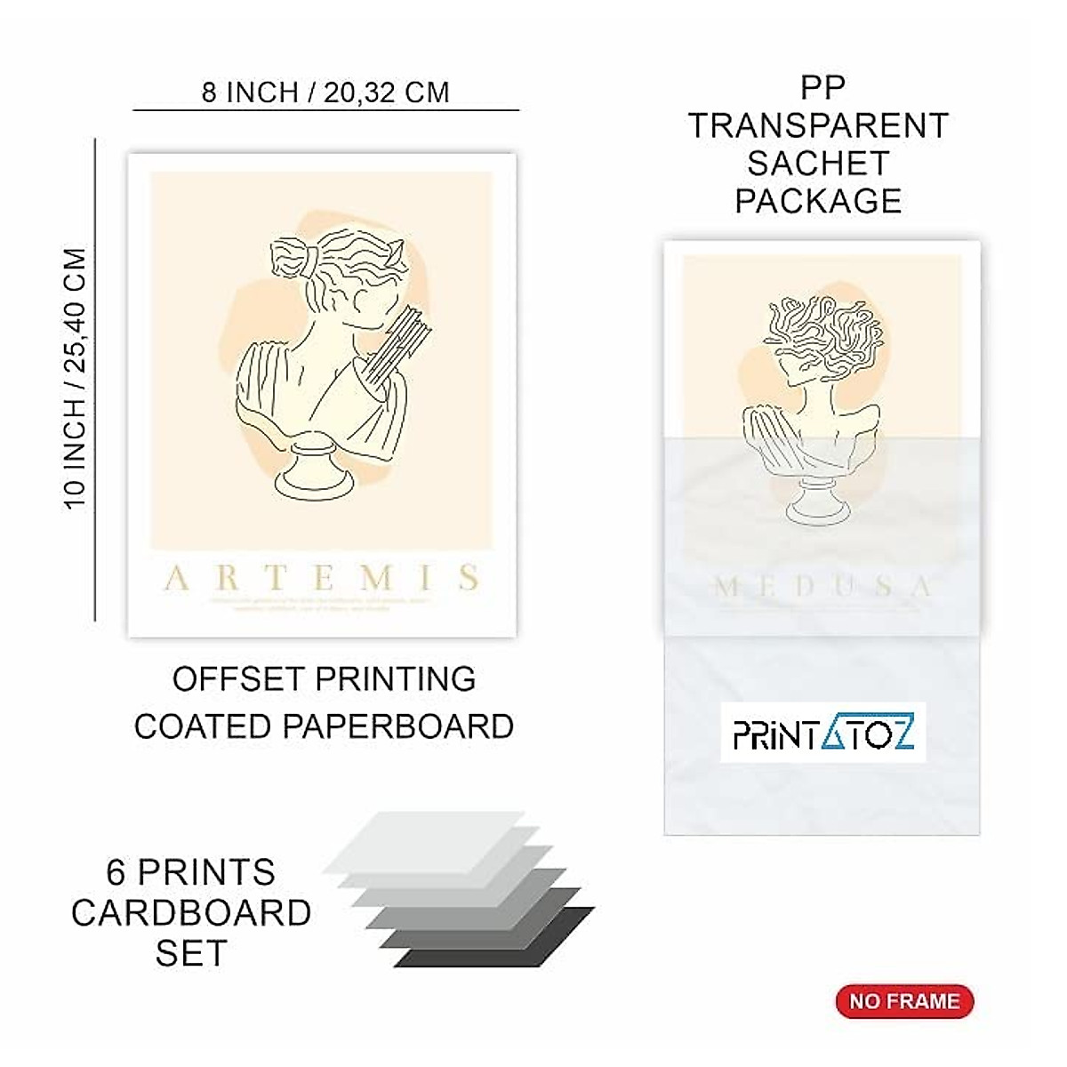 Print A To Z® | Greek Mythology Wall Art Poster - Unframed 8x10 inches Set of 6 Greek Decor, Greek Mythology Gifts, Greek Goddess Decorations, Poster Prints, Handmade Poster Prints, Handmade Wall Art,