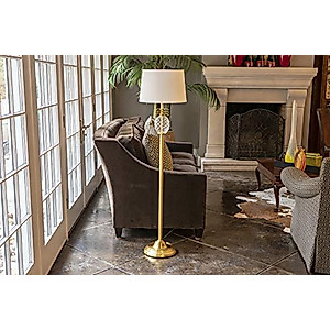 Décor Therapy PL4335 Dalila Floor Lamp, Polished Brass, Clear Glass