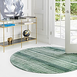 Unique Loom Gemstone Collection Area Rug - Topaz (Round 9' 8" x 9' 8", Green/Olive)