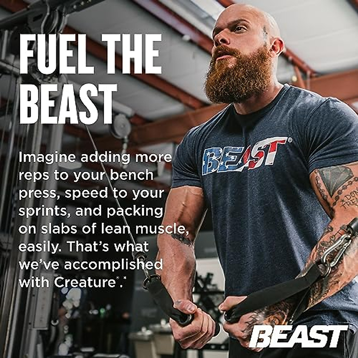 Beast Sports Nutrition Creature, Fruit Blast - 60 Servings - 5 Forms of Creatine + Creatine Optimizers - Improve Strength, Muscle Tone, Endurance, Recovery & Energy Production