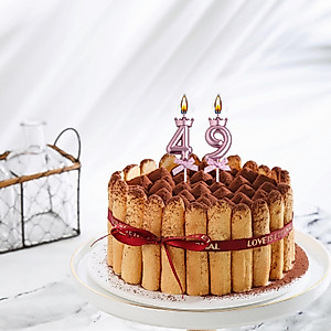 VSHILI 49th 94th Birthday Candles, Rose Gold 94 49 Year Old Number Birthday Candles, Happy Birthday Party Cake Topper Decoration Gifts for Women Men