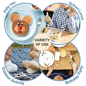 TeamFar Toddler Utensils, Stainless Steel Toddler Silverware Small Kid Cutlery Set for Self-Feeding, with Line Patterned Edge, Healthy & Non Toxic, Mirror Surface & Dishwasher Safe–3 Forks + 3 Spoons