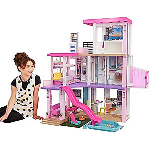 Barbie DreamHouse, Doll House Playset with 75+ Furniture & Accessories, 10 Play Areas, Lights & Sounds, Wheelchair-Accessible Elevator