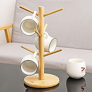 12 inch Wood Scrunchie Holder Organizer Stand Coffee Mug Holder Jewelry Display Stand Hair Ties Hair Band Holder Coffee Cup Holder Tree Rack Stand