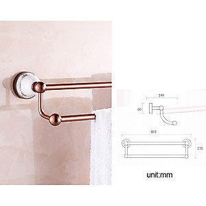 Bath Towel Bar European Rose Gold Towel Rack, Bath Towel Rail, Space Aluminum Towel Holder, Bathroom Rack Toilet Pendant Towel Holder