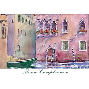 CafePress Venice Italian Birthday Card Folded Greeting Card Glossy