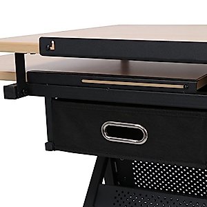 Smartxchoices Drafting Table Drawing Desk Reclining Tiltable Tabletop Bundle Set with Stool and 2 Storage Drawers Art Writing Reading Workstation for Office and Home