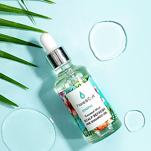Flora & Curl Coconut Mint Scalp Refresh Pre-Shampoo Dry Scalp Oil | Itchy Scalp Treatment for Curls | Pre-Wash Scalp Oil for Itchy Scalp & Dandruff