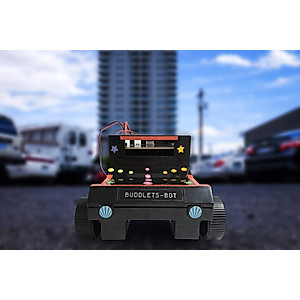 BUDDLETS-Bot Robot Toy Kit for Kids Ages 8-12 - STEM Coding Robotic Toy Car for Beginners - Engineering DIY Building Kit with Voice, Coding & App Controlled Robot (Black)