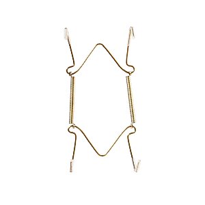 Better Houseware Adjustable Brass Plate Hanger with Vinyl-Sheathed Hooks for 4”-7 ” Diameter Plates, Mounting Hardware Included – Secure Plate Hanger to Safely Display Art, Crafts, and Heirlooms
