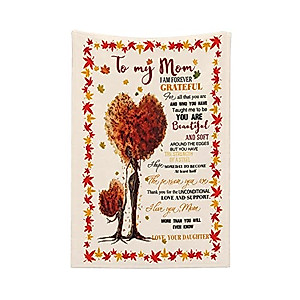 SHELABS to My Mom Blanket Mother Gifts from Daughter Throw Blanket for Bed Couch Sofa Birthday for Your Mother Warm Fleece Blanket Talking Love to Mom, 50x60inch
