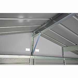 Arrow Select 8' x 6' Outdoor Lockable Steel Storage Shed Building, Flute Grey