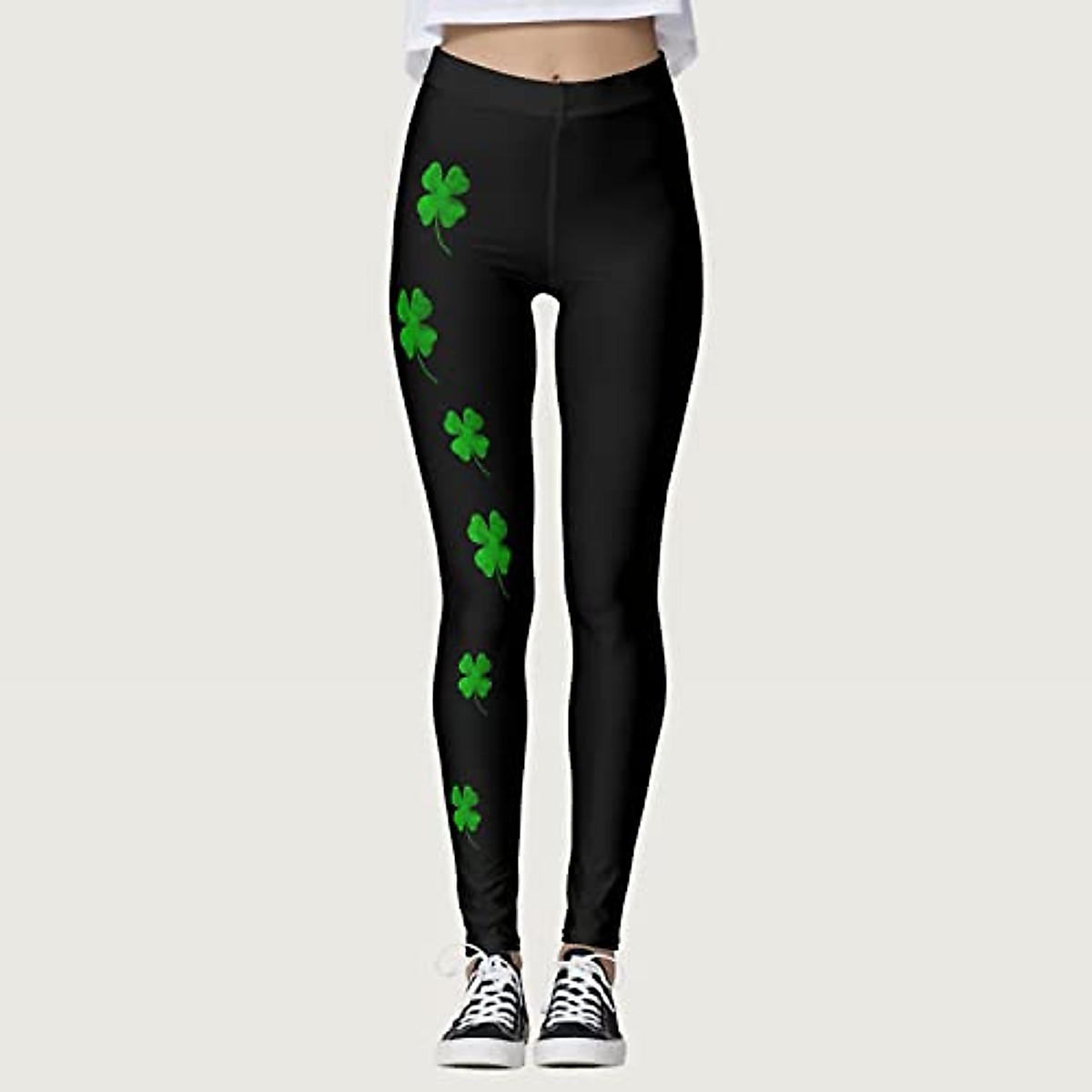 Fun St. Patrick's Day High Waisted Pattern Leggings for Women Blessed and Lucky Buttery Soft Tummy Control Slimming Non See-Through Yoga Pants Tights Butt Lifting Workout Running Full-Length Leggings