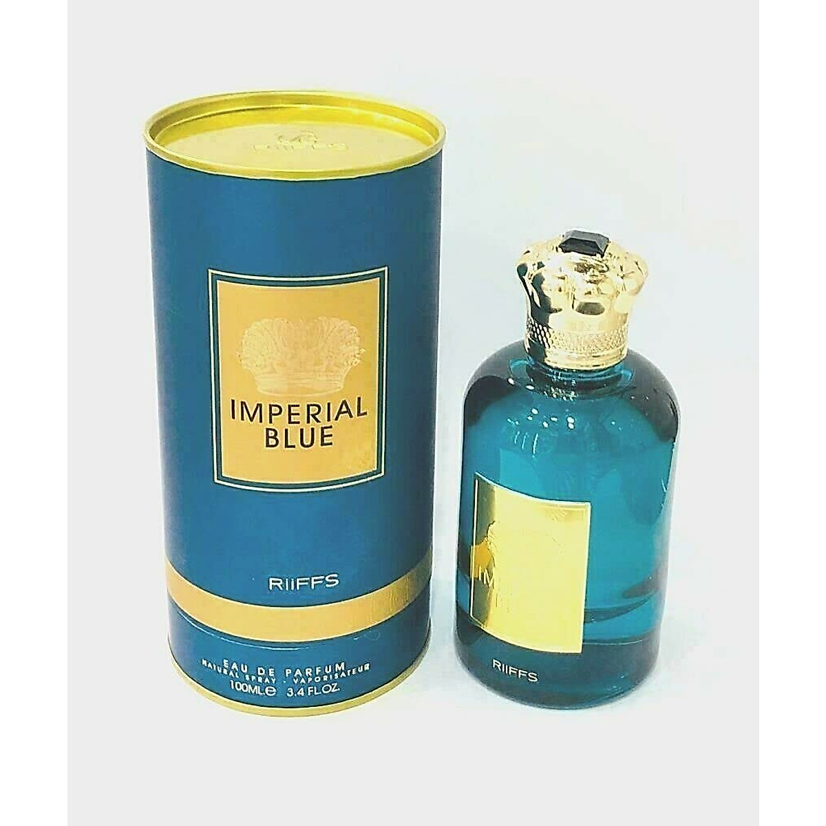 J H VARIETY PERFUME JH IMPERIAL BLUE, Oud Wood Cologne Eau De Parfum Natural Spray for Men | Masculine and Fresh Fragrance Long Lasting Luxury Mint, all Skin Types, 3.4 Fluid Ounce/100 Ml Ounce