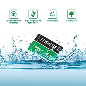 TOPESEL 64GB Micro SD Card 2 Pack Memory Cards U3 V30 Micro SDXC UHS-I TF Card for Camera/Drone/Dash Cam(2 Pack U3 V30 A1 64GB)