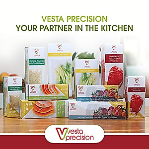 Vacuum Seal Pouches by Vesta Precision | Clear and Embossed Vacuum Sealer Bags | Liquid Block | 25 Vacuum Bags per Box (8x12)