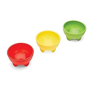 Fox Run Multicolor Salsa Bowls, 5-Inch Diameter, Set of 3, Red, Yellow, Green