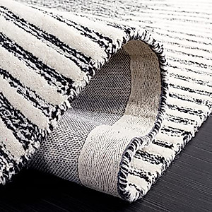 Safavieh Abstract Collection 3' x 5' Black/Ivory ABT478Z Handmade Wool Area Rug