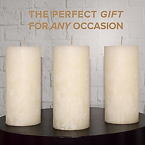 Simply Soson Warm Vanilla Sugar Scented Candle for Home - Set of 3-3x4 Ivory Pillar Candle - Scented Candle Gift, Aromatherapy Candle, Candles for Home Scented, Candles for Women, Fall Candles