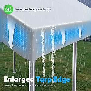 Quictent 10’x20’ Heavy Duty Carport Car Canopy Galvanized Car Boat Shelter with Reinforced Steel Cables-Silver Gray