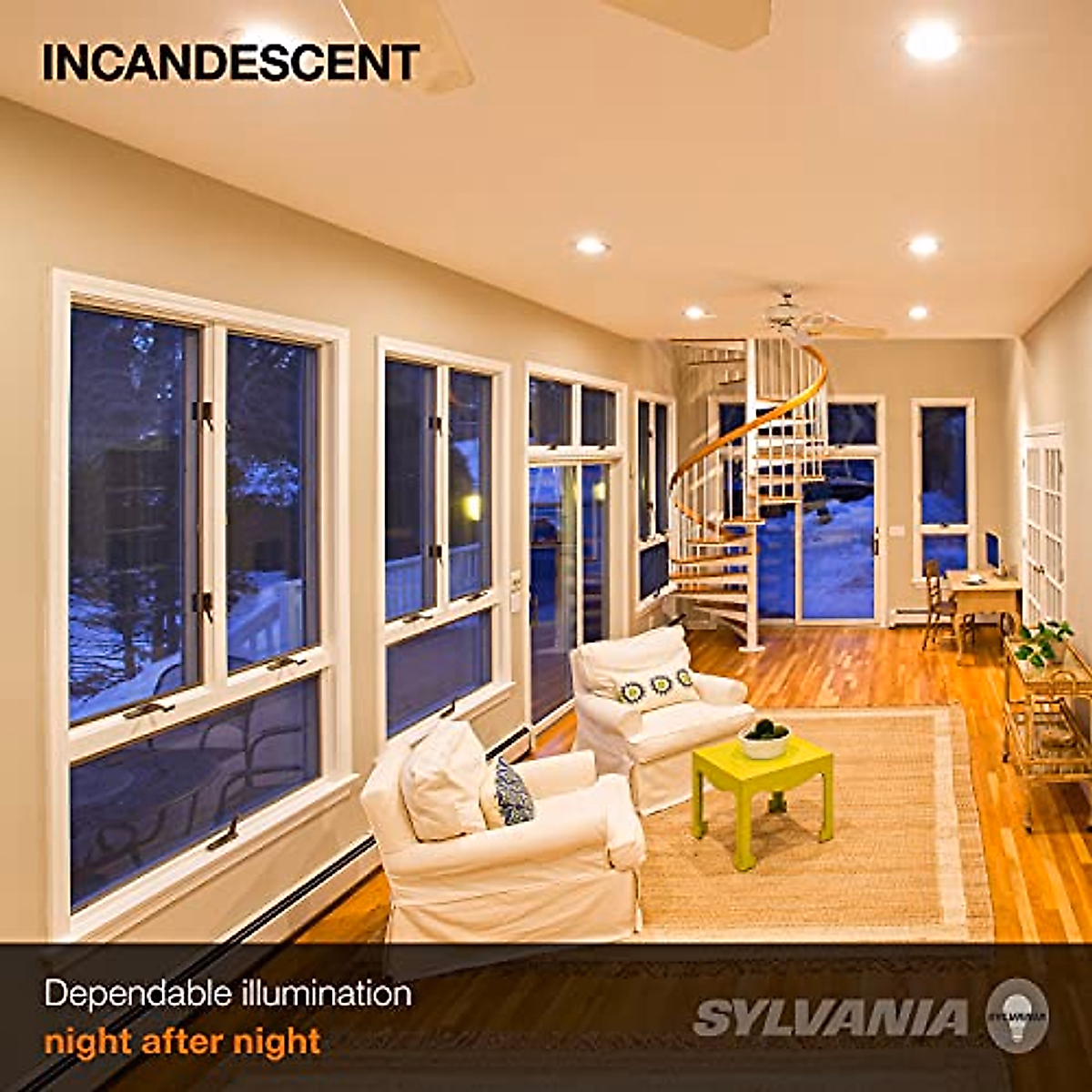 SYLVANIA Incandescent 65W BR40 Flood Light Bulb, 540 Lumens, 130 Volt, E26 Medium Base, 2850K, Warm White - 6 Pack (15679)