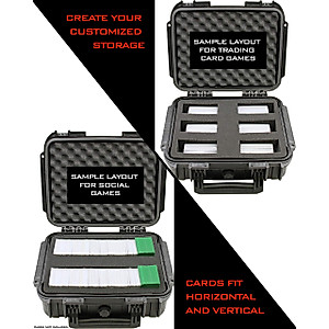 CASEMATIX Waterproof Trading Card Case for 1000+ Cards - Hard Shell Trading Card Box with Customizable Foam Compatible with Magic The Gathering, Cards Against Humanity, PSA Sports Cards & More