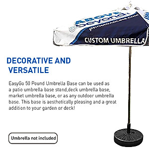 EASYGO PRODUCTS Umbrella Base Water Filled Stand-Outdoor Patio Market-Heavy Duty, Black-New