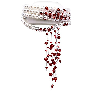 Fake Blood Necklace Vampire Kiss Necklace Halloween Choker Necklace Vampire Blood Pearl Necklace for Women Pearl Choker Blood Drip Necklace Gothic Spooky Jewelry Pearl Costume Jewelry Vampire Necklace