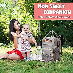 Arrozon Diaper Bag Backpack, Baby Shower Gifts, Diaper Bag for Boys Girls, Waterproof Travel Baby Bag with Changing Station, Baby Registry Search Baby Essentials (Grey)