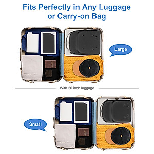 Allgawise Set of 2 Hard Hat travel Cases for Baseball Caps - Hat Storage Organizer Holder with Handle, Shoulder Strap and Trolley Sleeve, Protect up to 10 Hats for Outdoor and Home Storage, Black