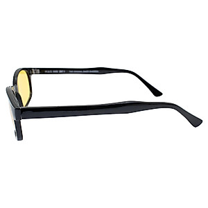 Pacific Coast Sunglasses Original KD's Biker Sunglasses 2-pack Smoke and Yellow Lenses, Black, Adult