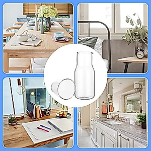 Bedside Carafe Night Water Carafe with Tumbler Glass 2 Piece Water Carafe Set for a Handy Midnight Drink,Heat Resistant Glass,14 oz