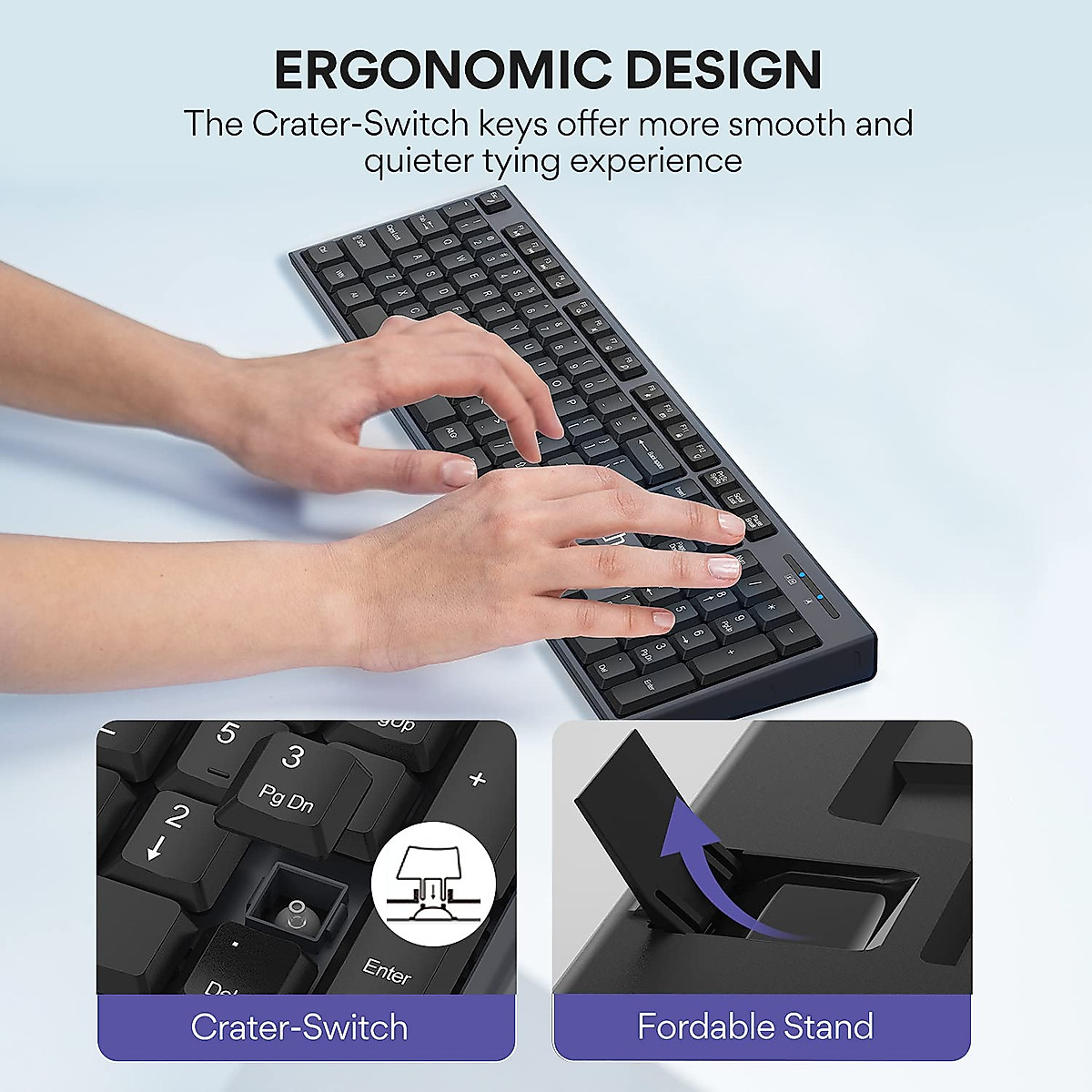 Wireless Keyboard and Mouse, UHURU Full-Size Wireless Mouse and Keyboard Combo with Mouse Pad, 2.4GHz USB Wireless Keyboard for Laptop, Computer, PC, Compatible with Mac, Windows XP/7/8/10