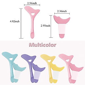 Deacocal Eyeliner Stencils 4Pcs Reusable Silicone Eyeliner Aid Mascara Shield Eyeliner Eyelash Eyeshadow Lipstick Applicator Guide Tool Multifunctional Eye Makeup Tool Easy to Use (Pink)