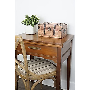 SLPR Alexander Small Wooden Storage Chest Trunk | Decorative Wood Box with Lid | 11" x 7" x 5.5"
