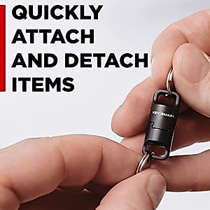 KeySmart MagConnect Pro Quick Release Keychain – Detachable Keychain for Bag, Purse & Belt – Quick Detach Keychain for Easy Access to Keys – Pull to Release Keychain with Super Strong Magnet