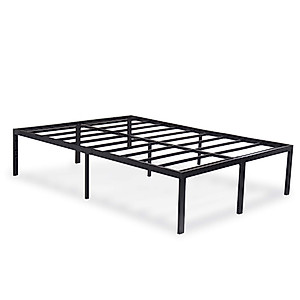 Olee Sleep King Mattress and Steel Slat Bed Frame Bundle | 10 Inch Gel Memory Foam Mattress + 18 Inch Platform Bed Frame